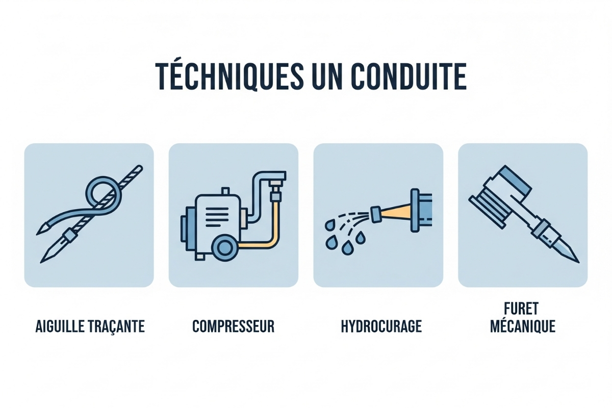 Déboucher un fourreau fibre : 4 techniques + qui paie